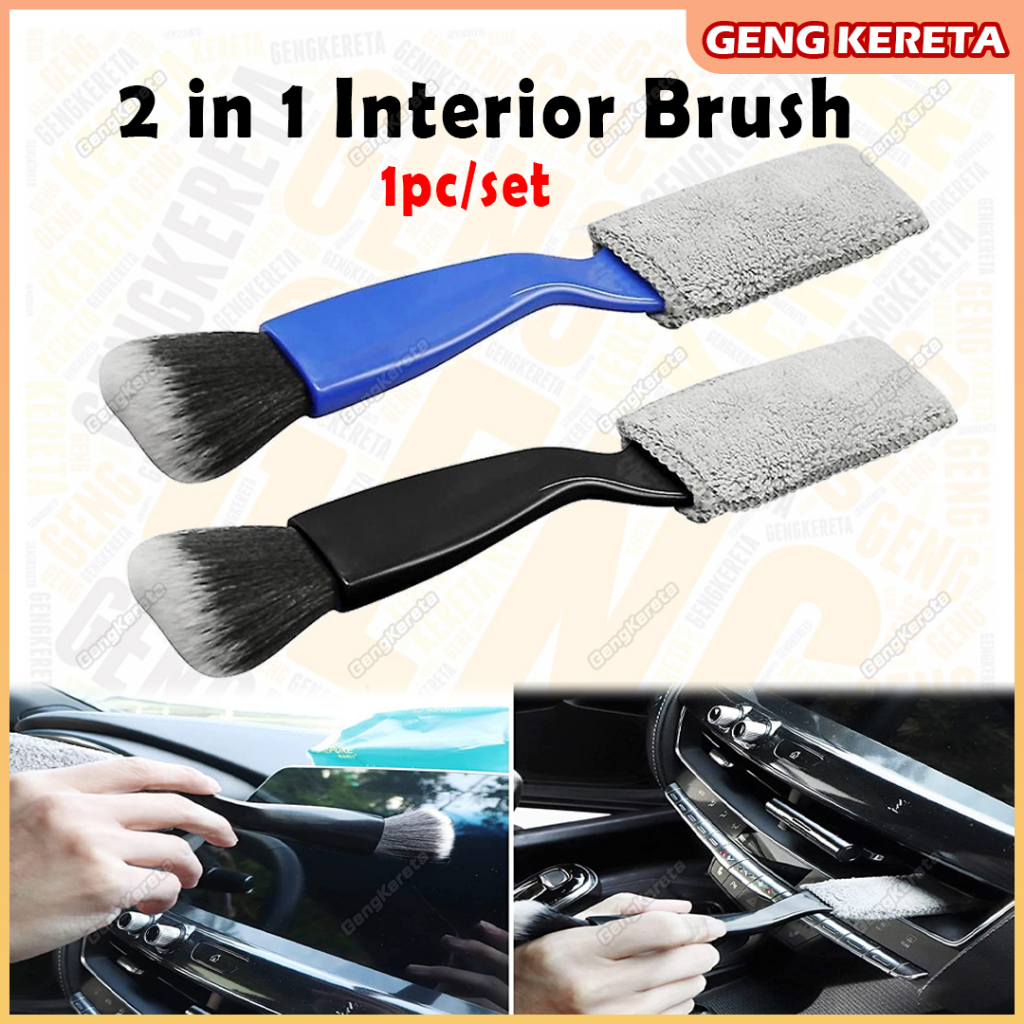 2 in 1 Interior Brush Car Auto Detailing Cleaning DIY Air Vent Double ...