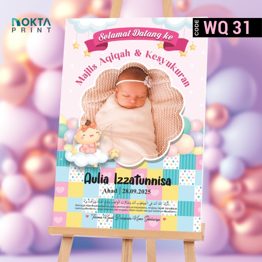 💖Welcome Board Aqiqah💖Majlis Kesyukuran | Welcome Board | Sticker ...