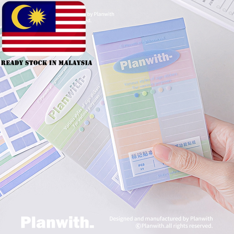INS Planwith Various Purposes Stickers Booklet Index Tag Date Numbers DIY Decorations Journal ...