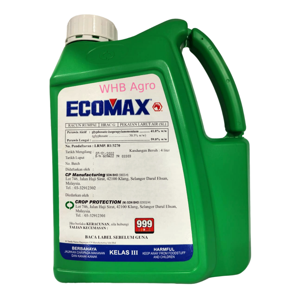 Ecomax (Glyphosate 41%) Crop Protection - ( 4L ) 👍 💯 | Shopee Malaysia