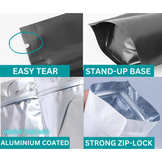 (50pcs) Aluminium Zip Lock Bag/ Aluminium Zip Bag/ Aluminium Pouch ...