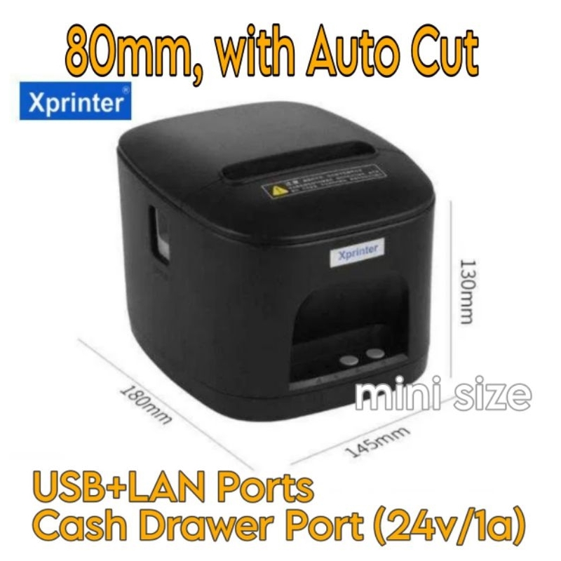80mm POS Receipt Printer Auto Cutter work with Loyverse iOS Android ...