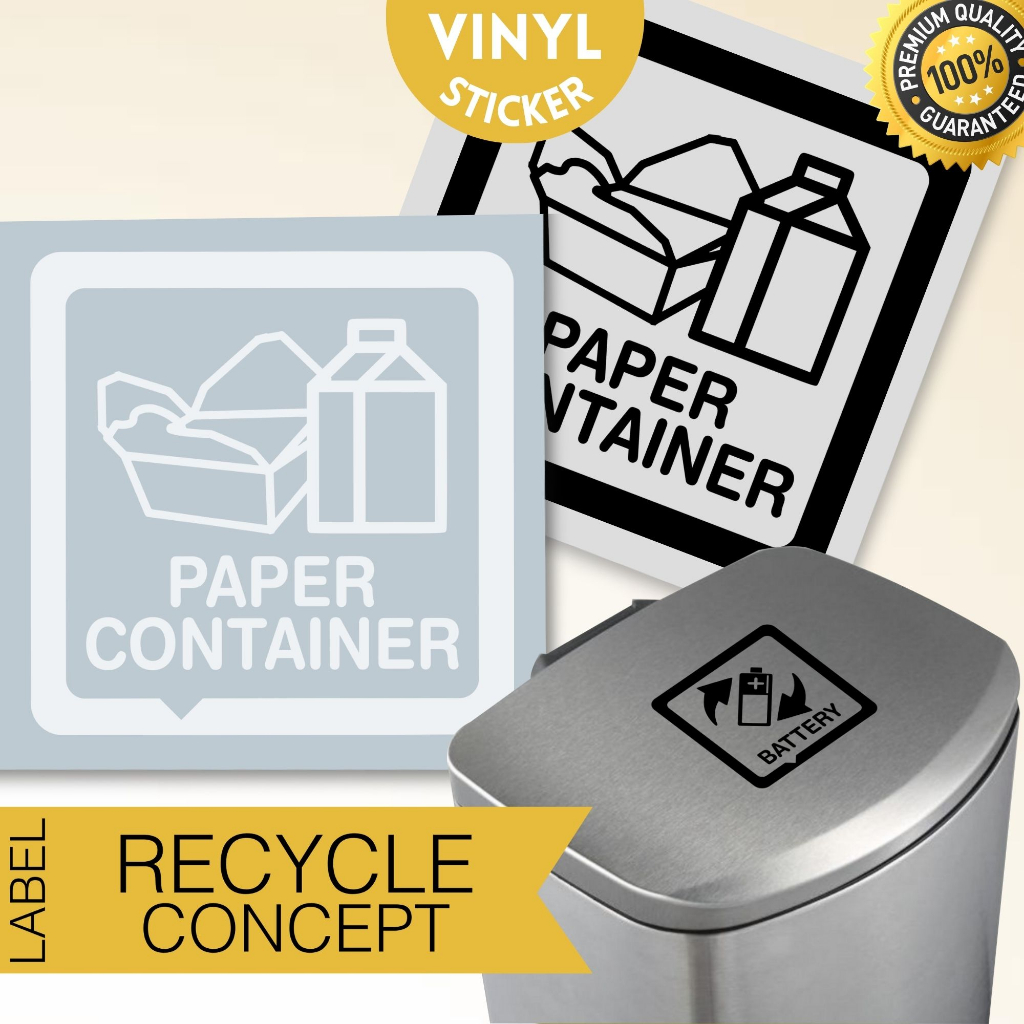 Paper Container - Vinyl Decal Sticker for Wheelie Bin / Dustbin ...