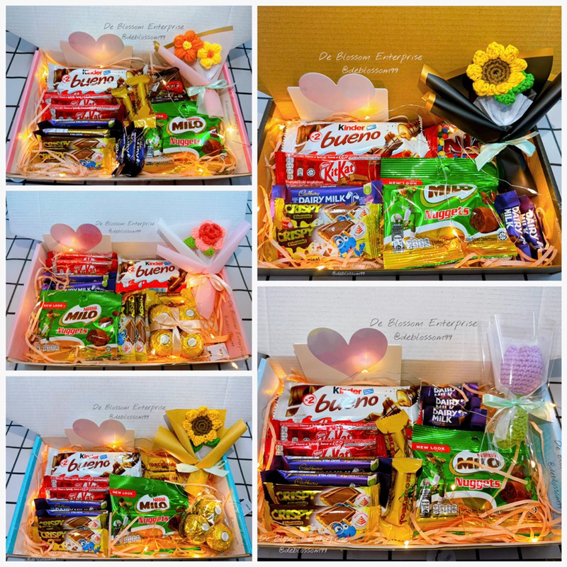 Kotak Hadiah Coklat Bunga Kaitan Kecil Crochet Flowers Bouquet ...