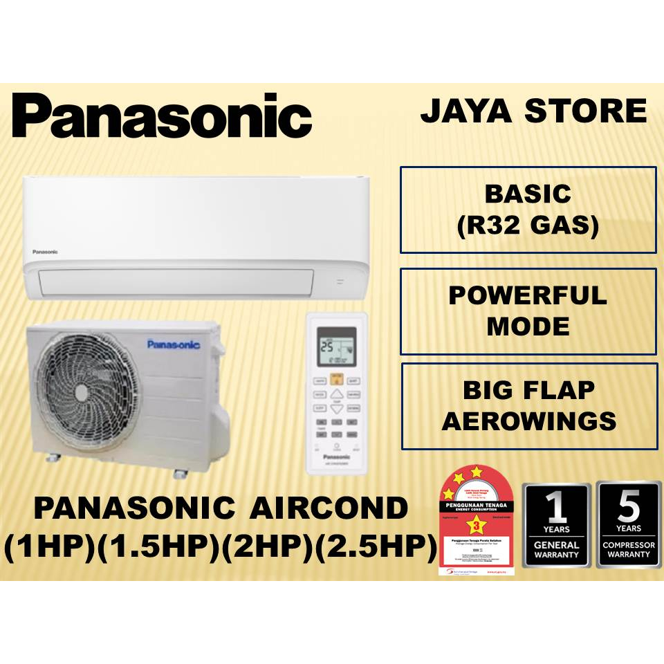 Panasonic R32 Non-Inverter Air Conditioner PN9WKH(1Hp) / PN12WKH(1.5Hp ...