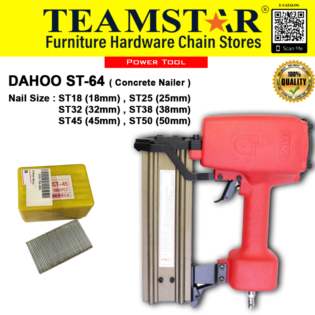 【TEAMSTAR】DAHOO ST64 Air Tacker ( Concrete Air Nailer ) | Shopee Malaysia