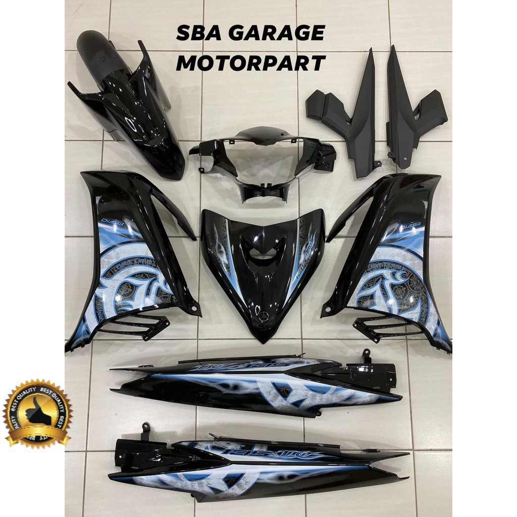 YAMAHA LC LC135 V2 V3 V4 V5 V6 V7 HITAM KILAT BIRU BATIK SMOKE COVERSET SIAP TAMPAL M SEKI ...