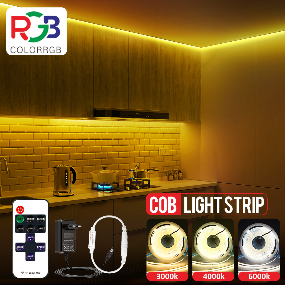 FCOB LED Strip Light 5/10M LED High Density Flexible FCOB Led Light ...