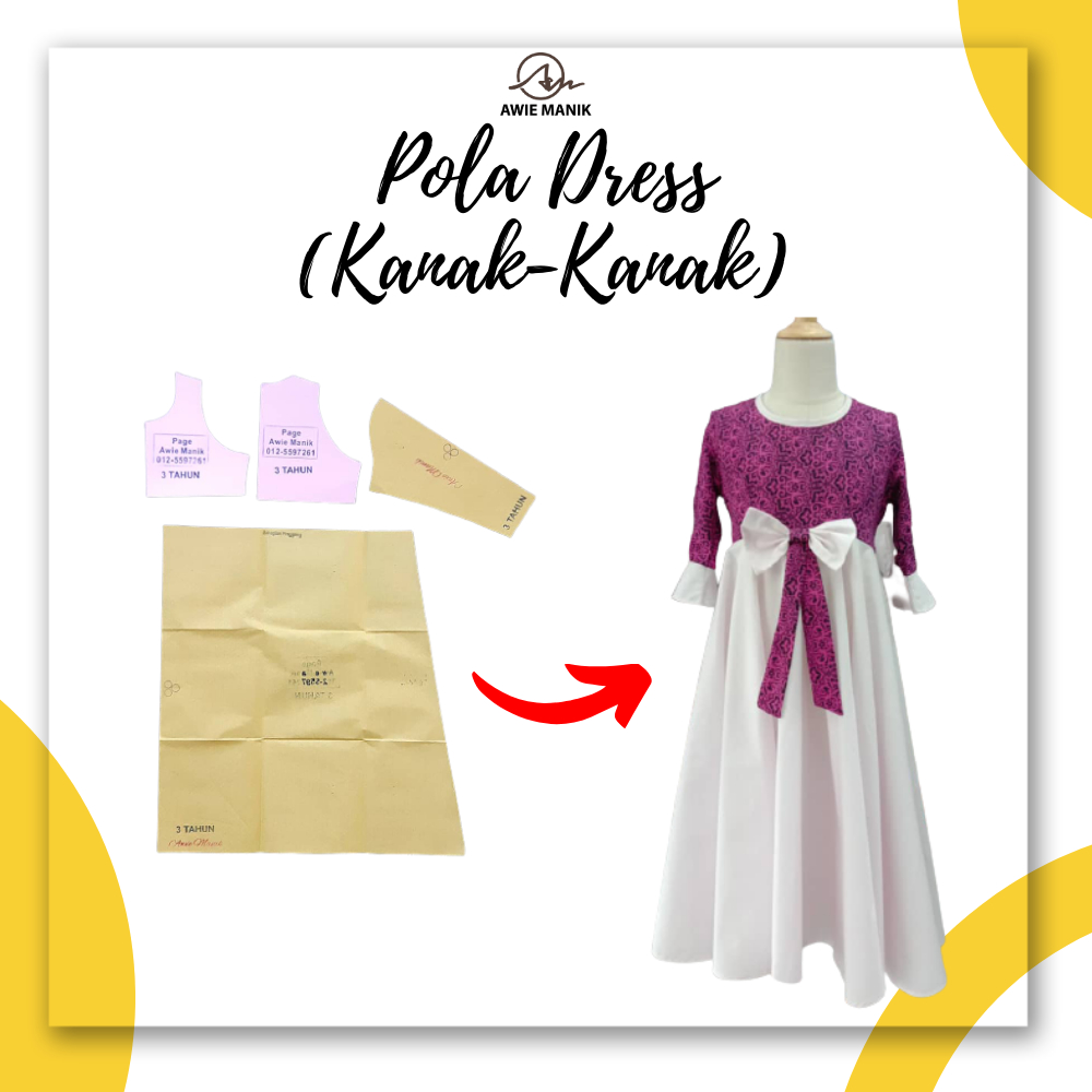 [KANAK-KANAK] POLA DRESS AWIE MANIK | Shopee Malaysia