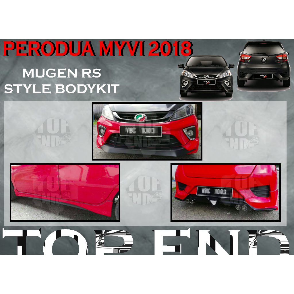 PERODUA MYVI GEN3 2018-2021 MUGEN RS STYLE FULLSET BODYKIT (MG-RS ...