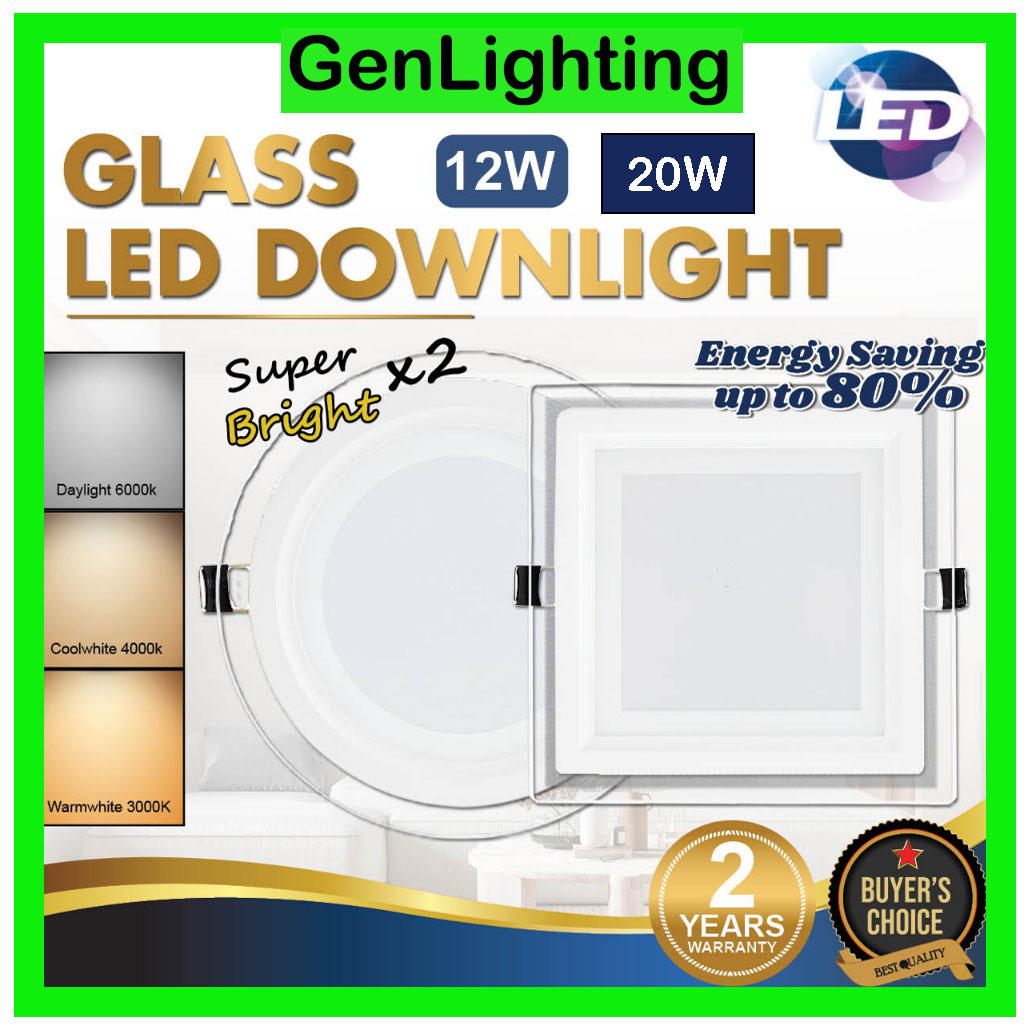 LED Downlight Glass Recess 12W 20WDownlight(Glass) 6"(20W) / 4" (12W ...
