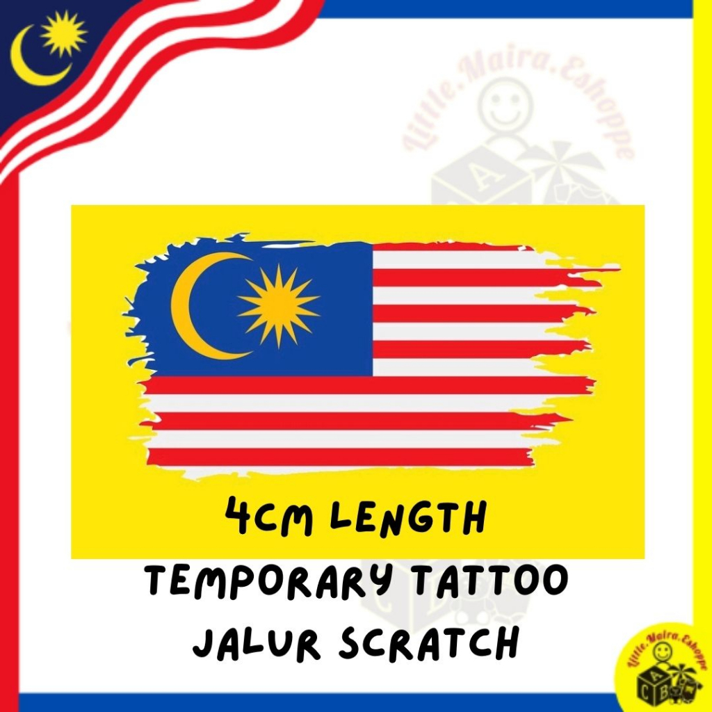 MERDEKA Sticker Temporary Tattoo Face Malaysia Flag Tatu Sementara ...