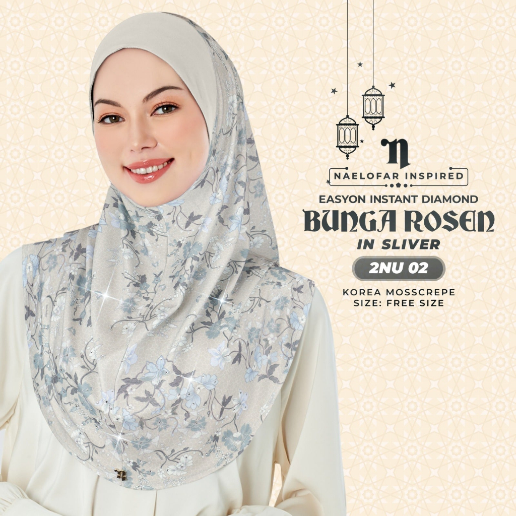 2 PCS RM55 Naelofar Inspired Bunga Rosen Diamond Easyon Instant Collection 2NU 3NU | Shopee Malaysia