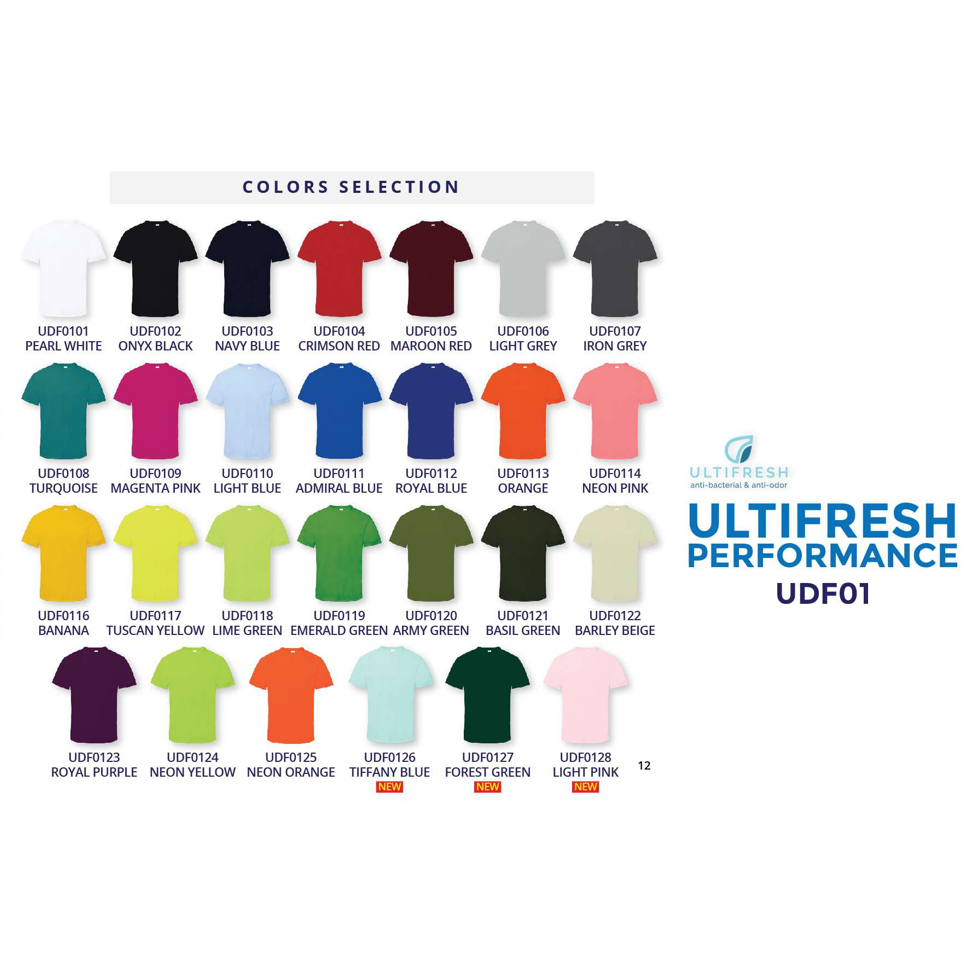 ULTIFRESH PERFORMANCE SPORT CREW NECK TSHIRT (UNISEX) UDF01 | Shopee ...
