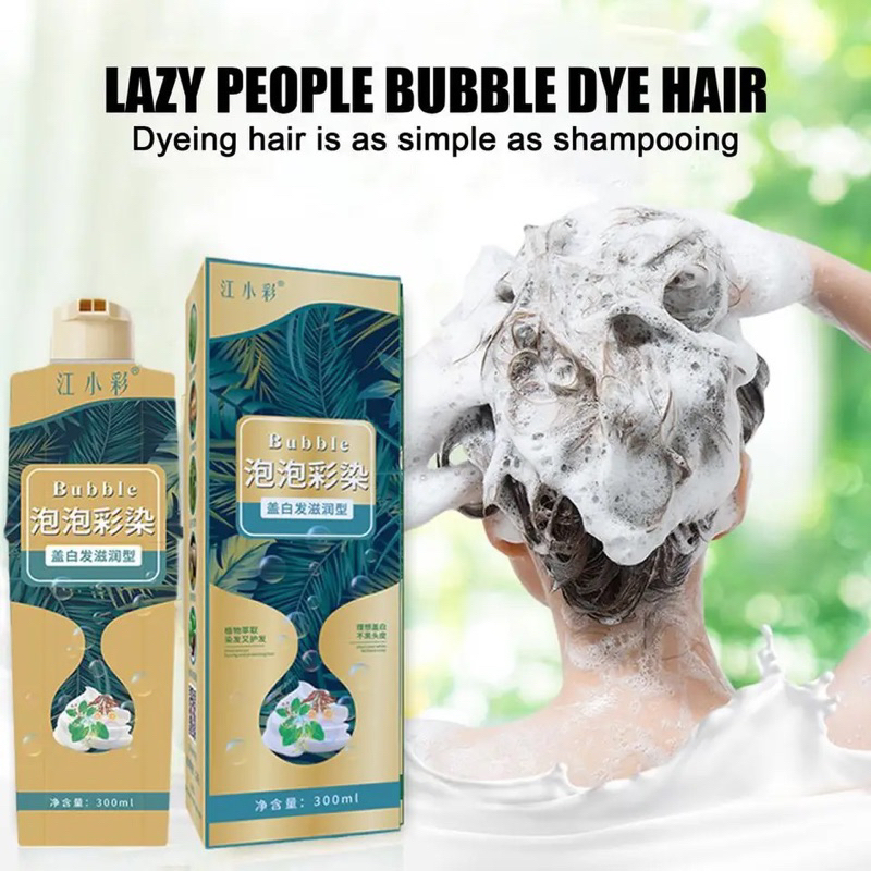 Bubble PEWARNA RAMBUT Dye Hair Shampoo Black Hair Shampoo Pure Plant ...