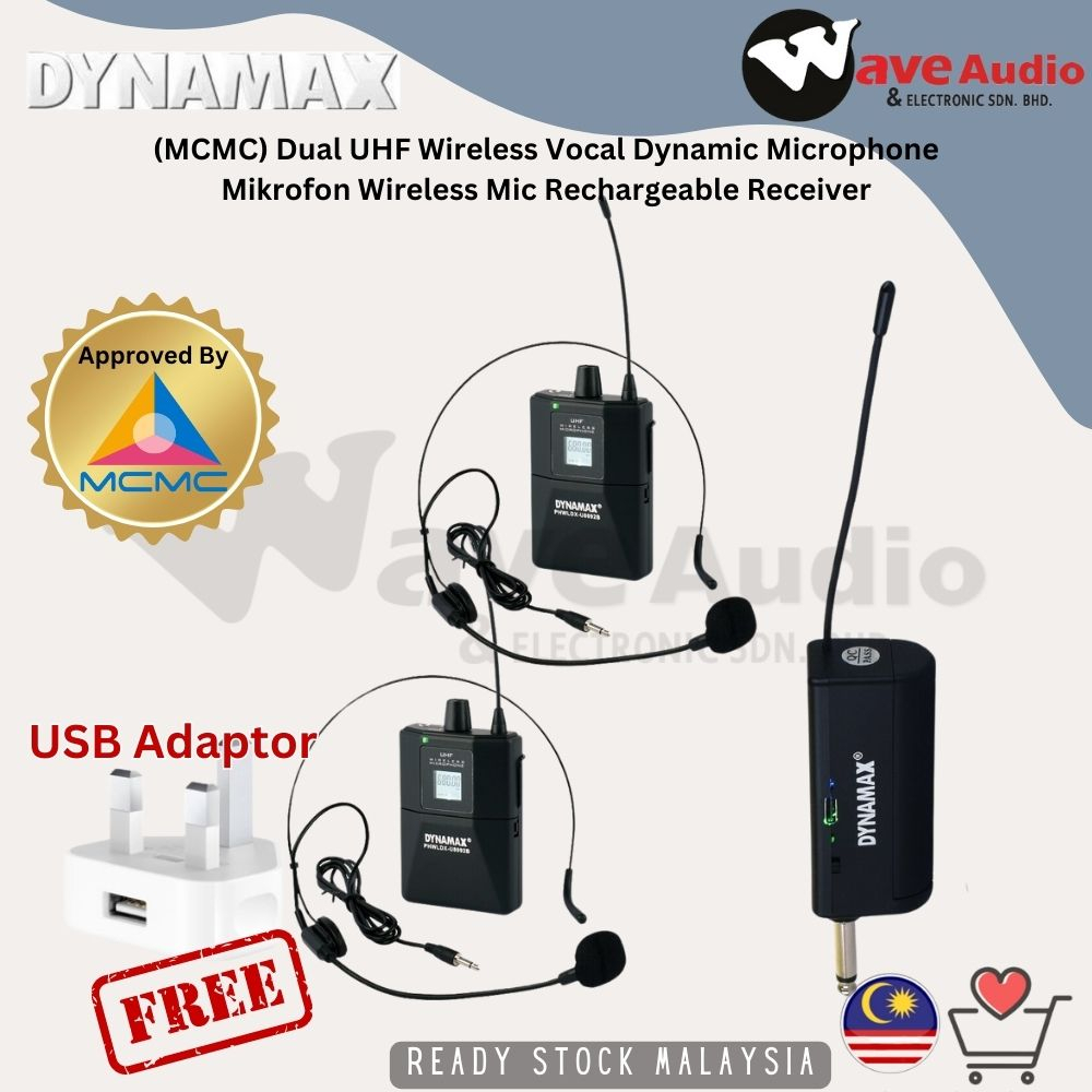(MCMC) DYNAMAX U8092 UHF Wireless Vocal Dynamic Microphone Mikrofon ...
