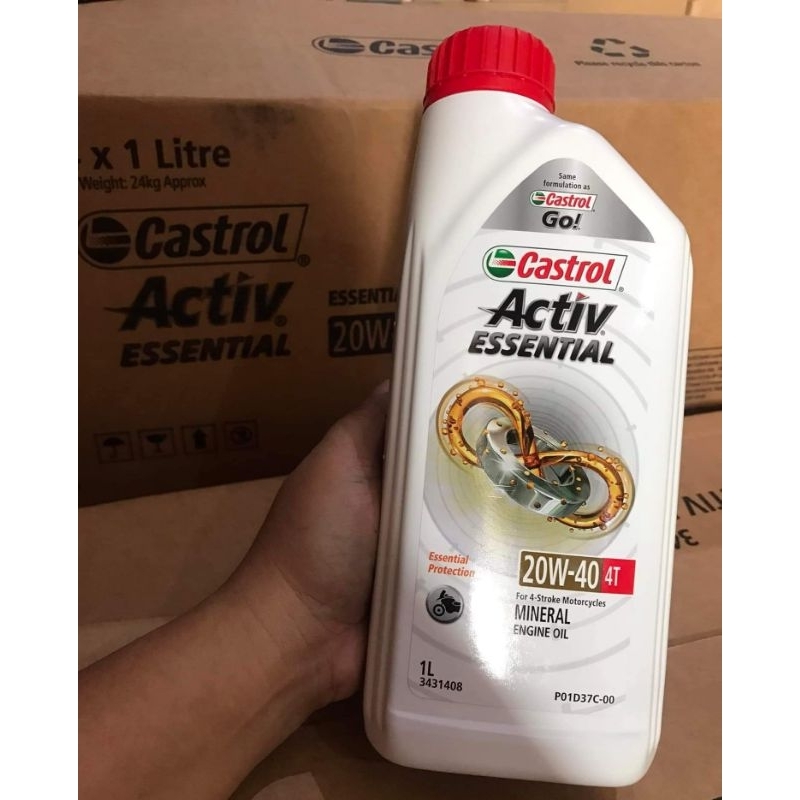 CASTROL GO 4T/2T 20W 40 ACTIV ESSENTIAL CASTROL 4T 2T 1 LITER | Shopee ...