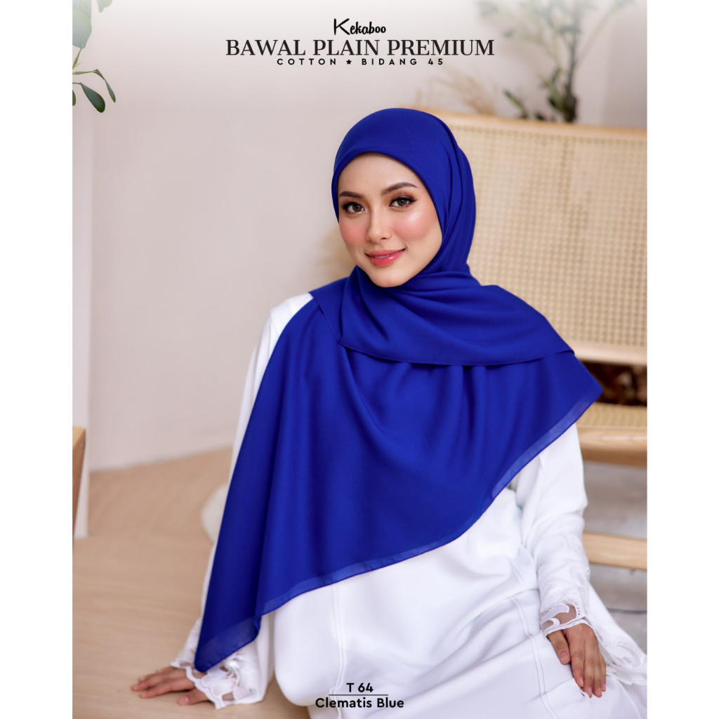Tudung Bawal KEKABOO Cotton Bawal Plain Bawal Kosong Tudung Kosong Bidang 45 Hijab Women Fashion ...