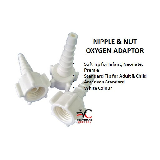 WHITE KNOB OXYGEN CONNECTOR NIPPLE AND NUT (1pc) | Shopee Malaysia