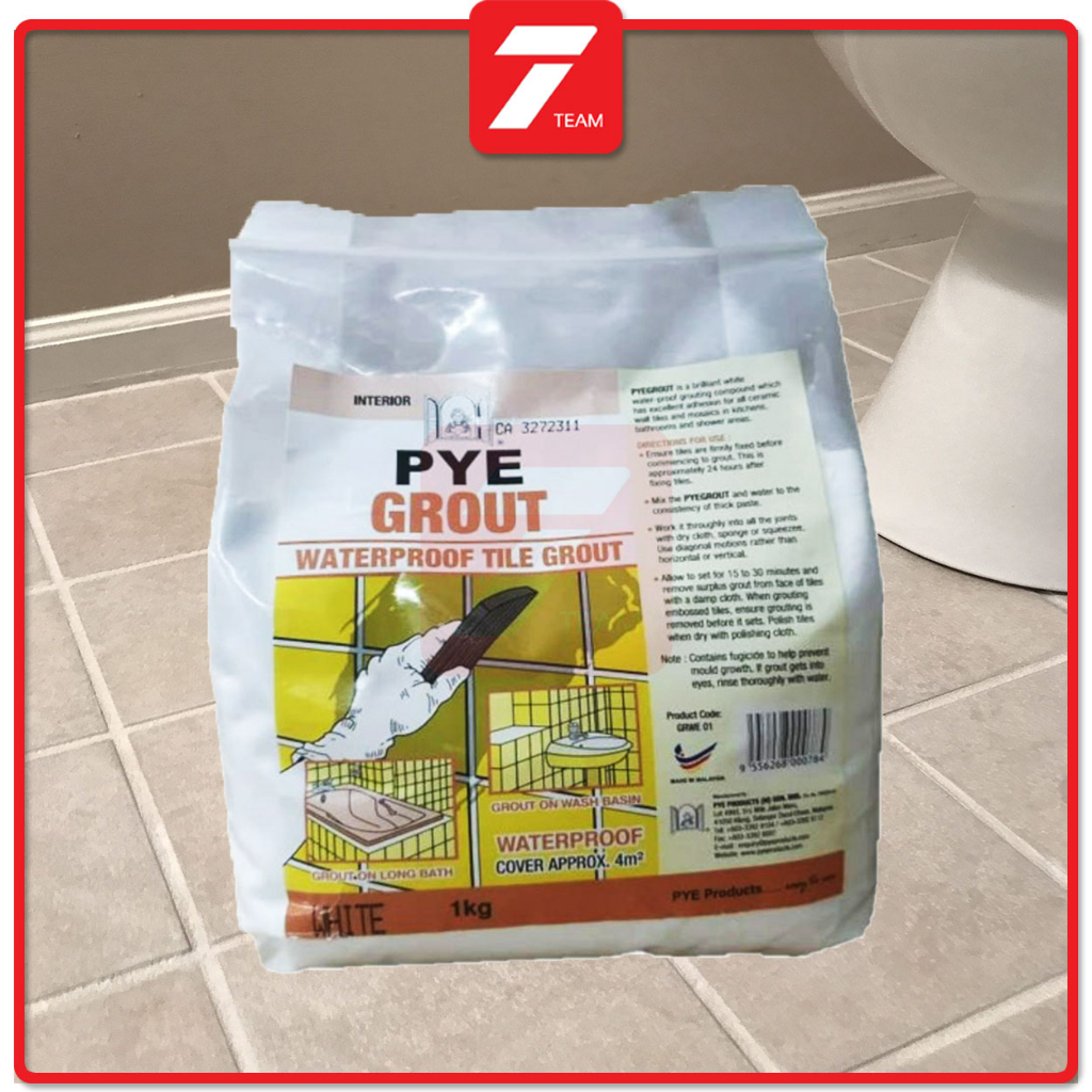 PYE Waterproof Tile Grout 1kg White / Grey | Shopee Malaysia