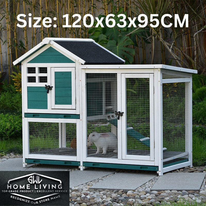Outdoor Rabbit Cage Sangkar Arnab Solid Wood Bunny Chicken Duckling ...