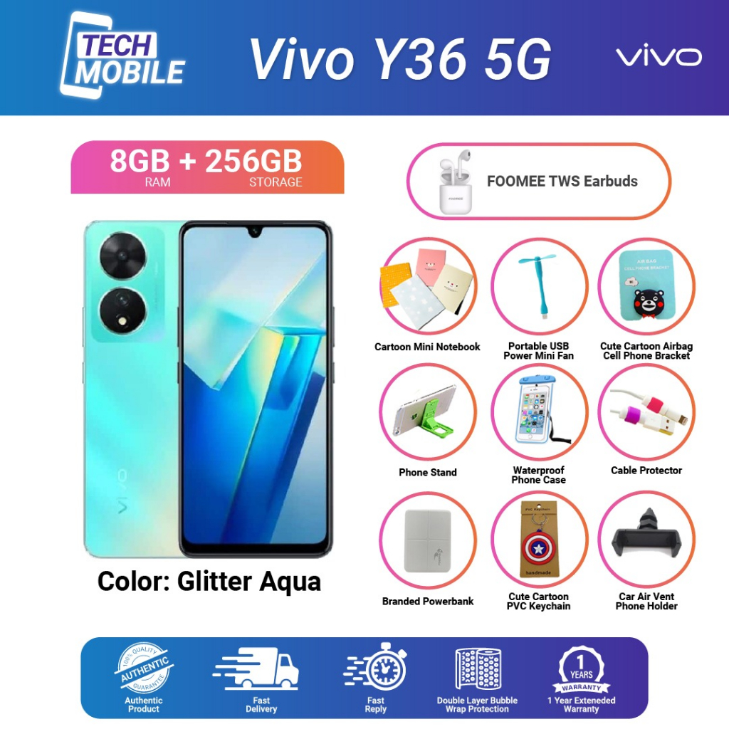 Vivo Y36 4G/5G Version | 16GB(8+8) + 256GB – Original Malaysia Set | Shopee Malaysia