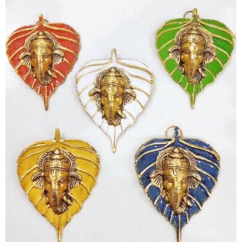 WALL HANGING LEAF SHAPE GANESHA GOD FOR DECORATION AND SPRITUAL.9.5CM ...