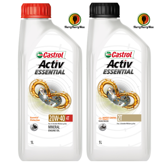 Castrol GO Mineral 20W40 4T / 2T / SAE40 Activ Essential Motorcycle Oil ...