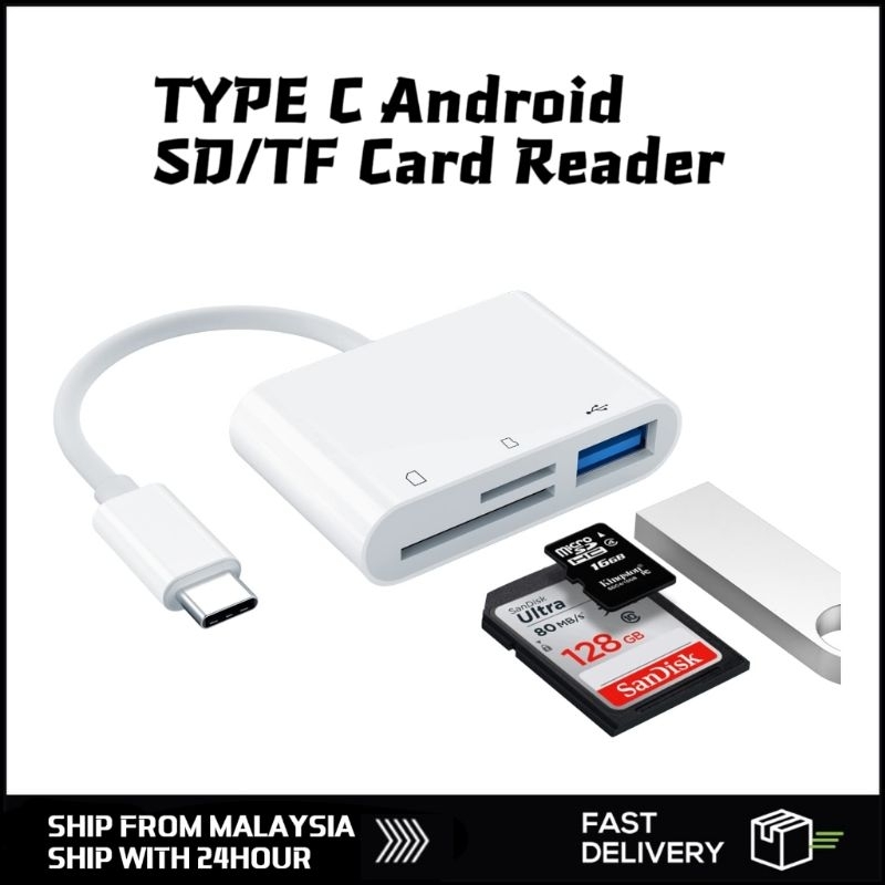 Type-C to SD Card Reader Android OTG Compatible with Camera CCD SD Card ...