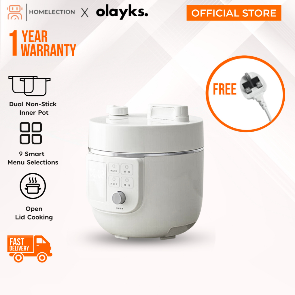Olayks Smart Double Inner Pot Electric Pressure Cooker (2L) 1Year Warranty | Shopee Malaysia