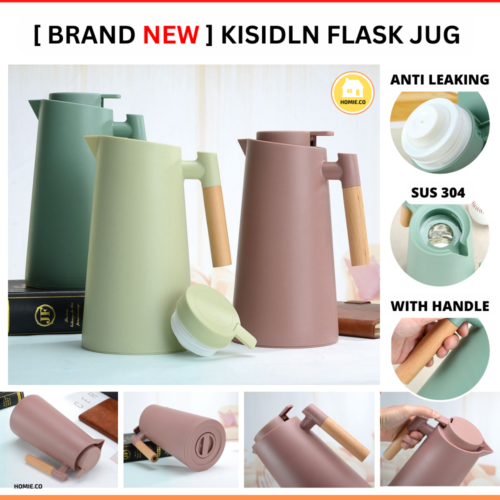 🔴KISIDLN🔴 Nordic Insulation Kettle Thermos Water Jug 1L Bottle Glass ...