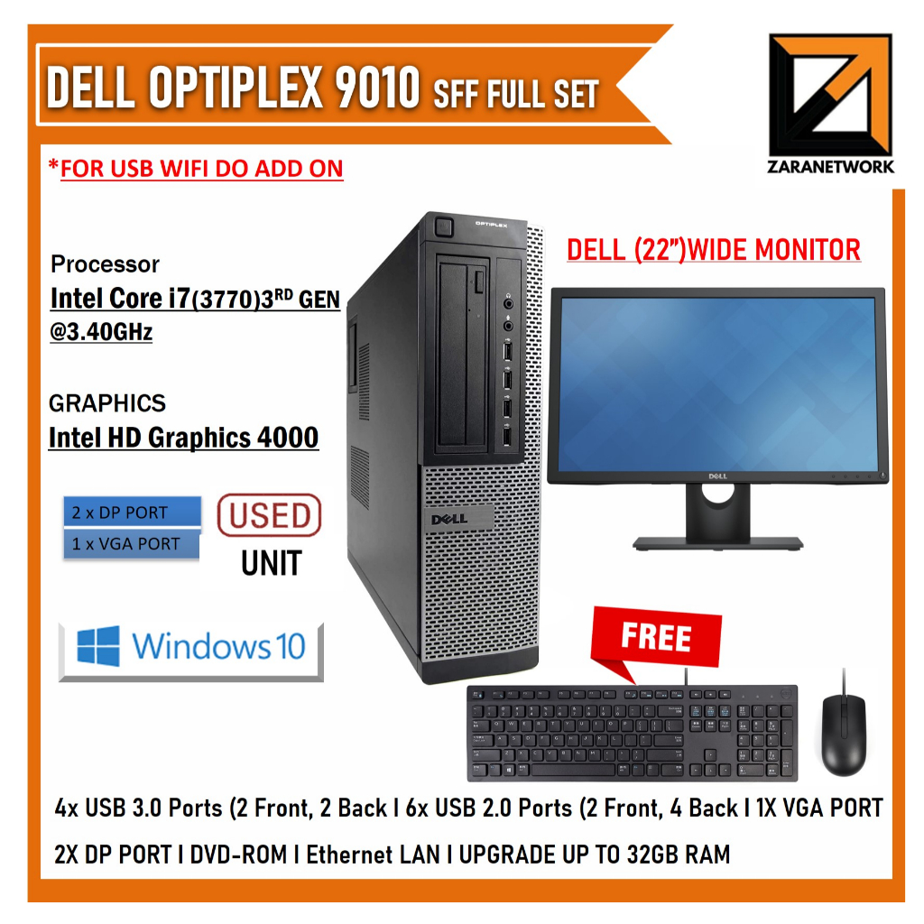 DELL OPTIPLEX DESKTOP 9010 , 9020 , 790 , Core i5 / i7(2nd / 3rd / 4th GEN )Full SET (CPU ...