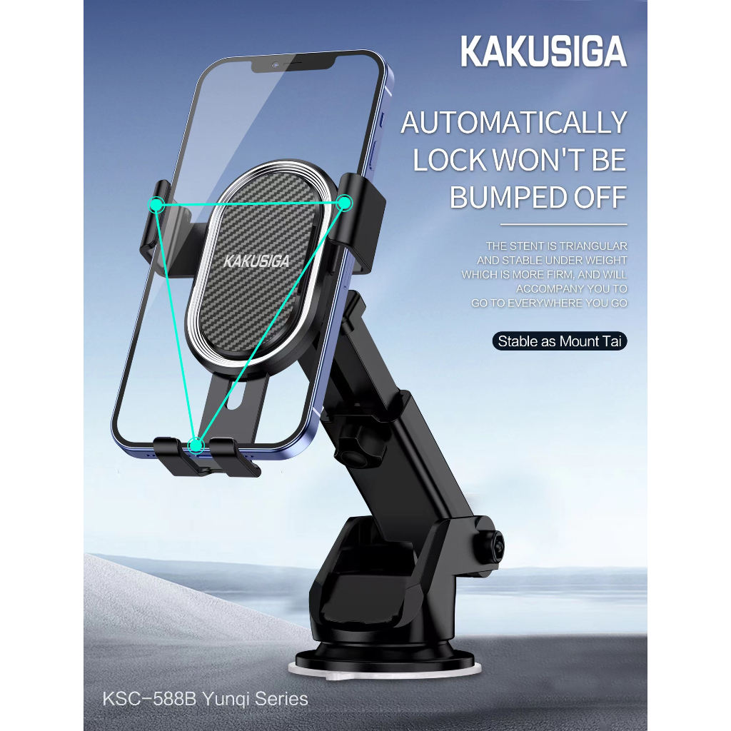 KAKUSIGA KSC-588B Extendable Car Mount Holder 360 Degree Rotating Car ...