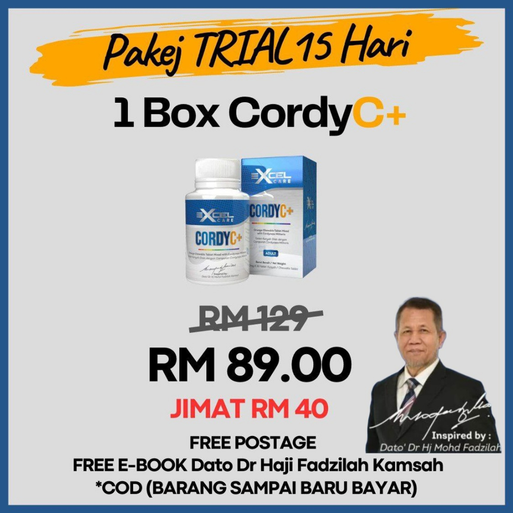 PAKEJ 1 BOTOL CORDY C+ SUPPLEMENT VITAMIN C 1000MG DENGAN CORDYCEPS MILITARIS | Shopee Malaysia