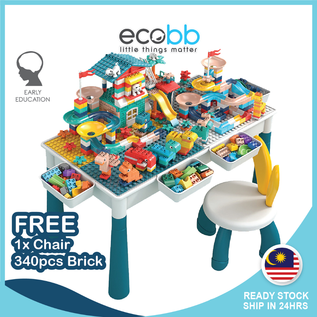 Meja Mainan Kanak-Kanak New Upgrade Kids Multifunction Building Block Table Learning Desk Space ...