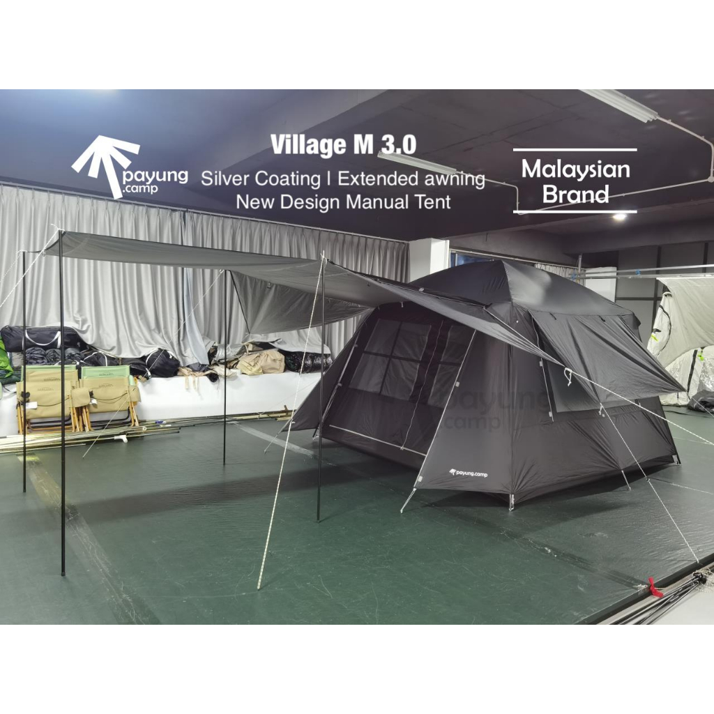 PAYUNG.CAMP Village M version4.0 4-5 Person Manual Tent Family Luxury Camping Cabin Waterproof ...