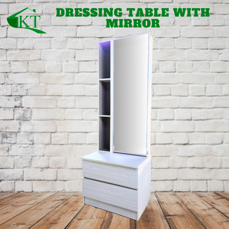 (Siap Pasang) KT Furniture: Make Up Dressing Table/Mirror/Stool Meja makeup/Meja Solek with ...