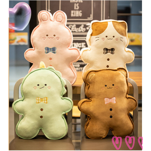 45cm Dino Cat Bear Rabbit Soft Stuffed Biscuit Pillow Plush Toy ...