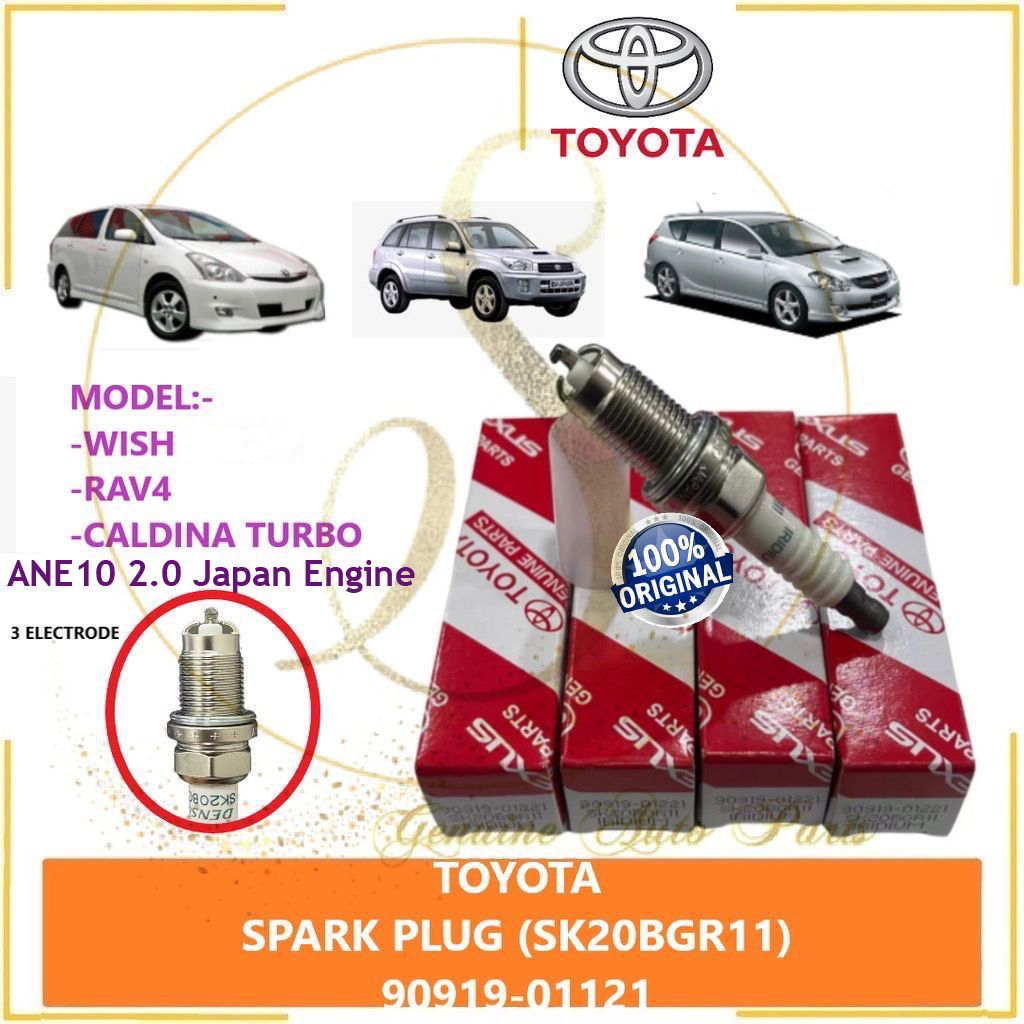 (100% Original) Toyota Iridium Spark Plug 4PCS 90919-01221 Wish ANE10 ...