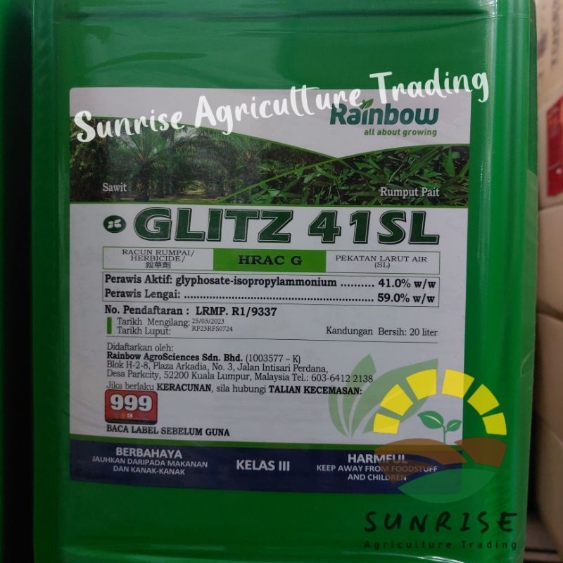 20L Glitz 41SL (sama dengan Kenup Ecomax) glyphosate-isopropylammonium ...