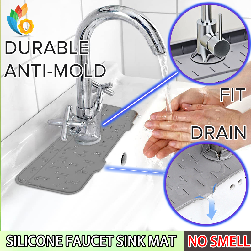 Kitchen Faucet Sink MAT Splash Guard Silicone Faucet Water Catcher Mat ...
