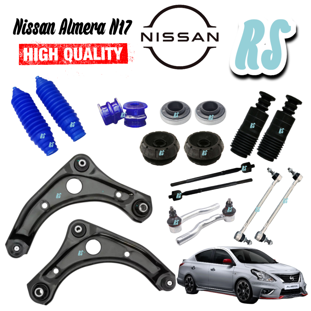 18 Item Combo Set FRONT Suspension Part Nissan Almera N17 Lower Arm ...