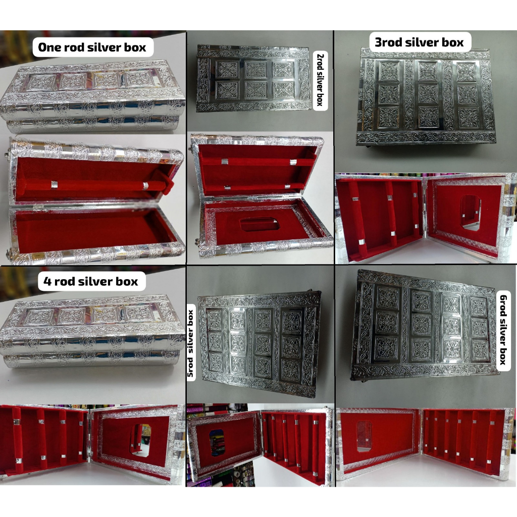 BANGLE STORAGE BOX SILVER COLOUR FROM INDIA ROD 1,2,3,4,5,6 | Shopee ...