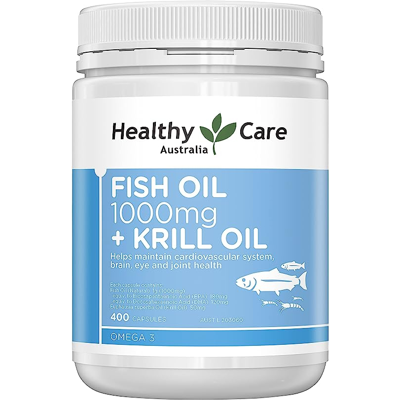 Healthy Care Fish Oil 1000mg and Krill 400 Capsules | Shopee Malaysia