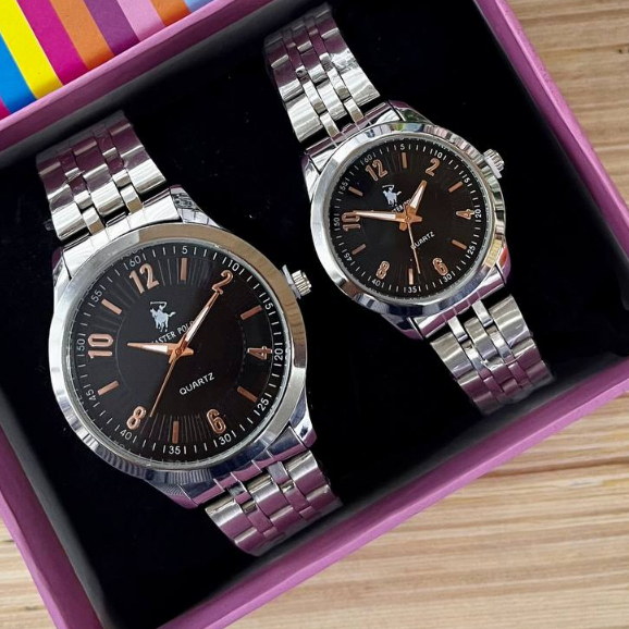 Original Master-Polo Watch Couple set Men & Women Stainless Steel Watch ...