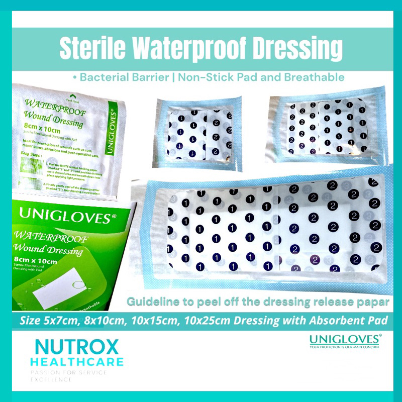 Uniglove Transparent Waterproof Island Dressing with Pad (1 PC) 5x7cm ...