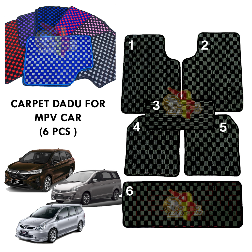 MPV 6 pcs Karpet Dadu / Carpet Checkmate / Carpet Anti Slip , For Alza ...