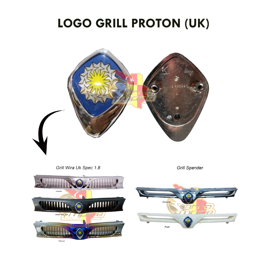 Logo Proton UK Spec / Grill Uk / Grill Wira / Satria / Arena / Putra ...