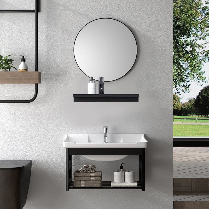 Aluminium Bathroom Cabinet Basin Set Ceramic Sink with Mirror/Shelf ...