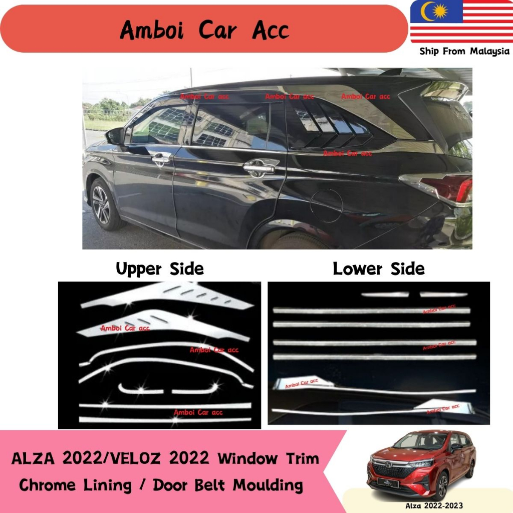 Perodua Alza/Veloz 2022 D27A Chrome Lining Door Belt Moulding 3D ...